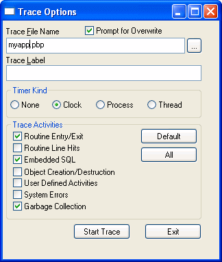 Collecting trace information – PB Docs 105 – PowerBuilder Library