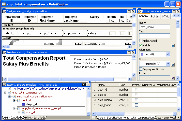 Working in the DataWindow painter – PB Docs 115 – PowerBuilder Library