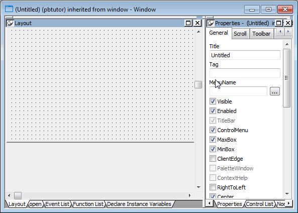Create a new window – PB Docs 2022 – PowerBuilder Library